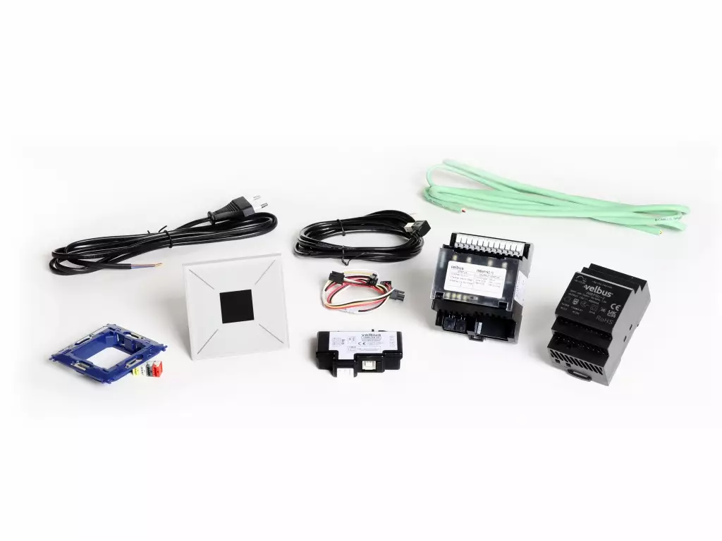 Velbus introductory package incl. White glass control module with OLED ...