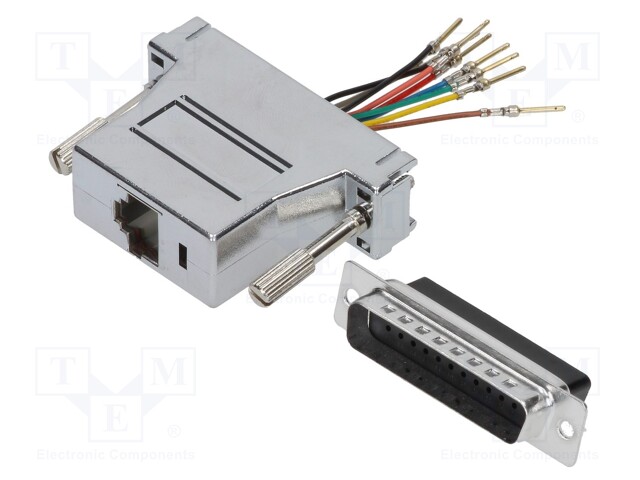 SOVITUS: ADAPTERI - D-SUB 25PIN UROS,RJ45-PISTORASIA MHDA25-PMJ8-M-K-RC ...